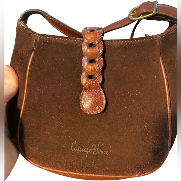 carriage house | Bags | Vintage Carriage House Dark Brown Suede With ...